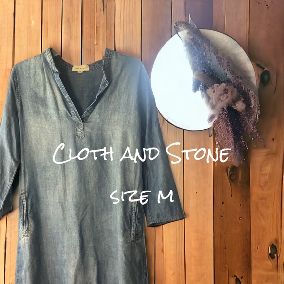 cloth & stone | Dresses | Cloth Stone Denim Dress | Poshmark